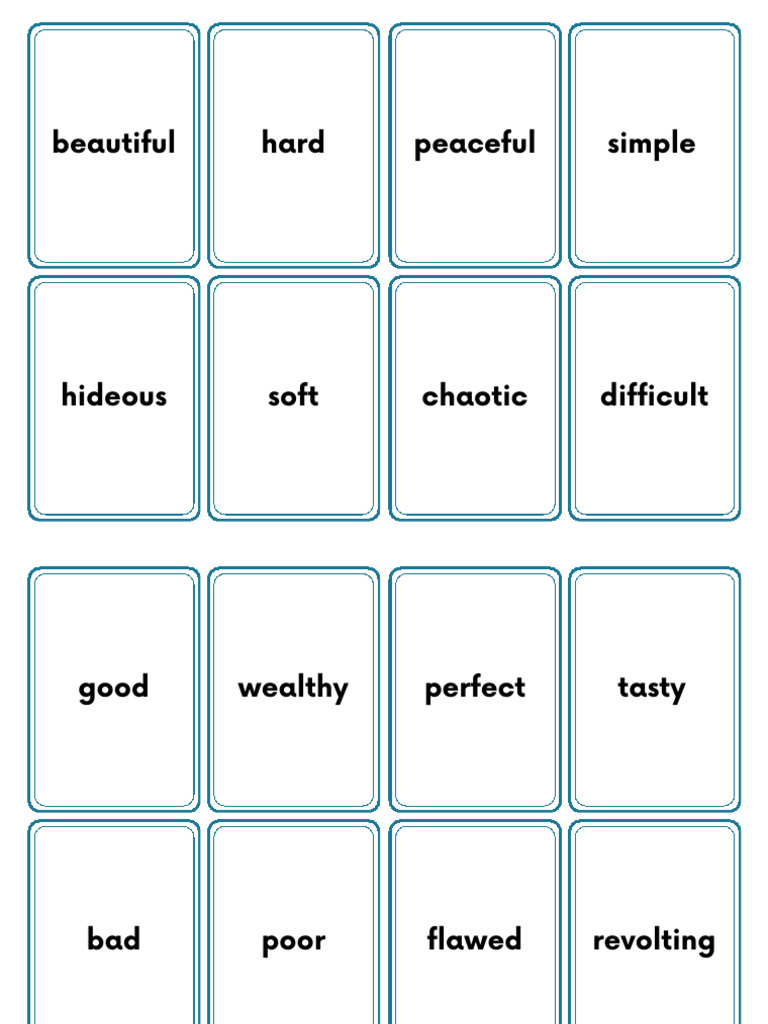 Synonyms and Antonyms Matching Game Flashcards in Blue Simple Style | PDF