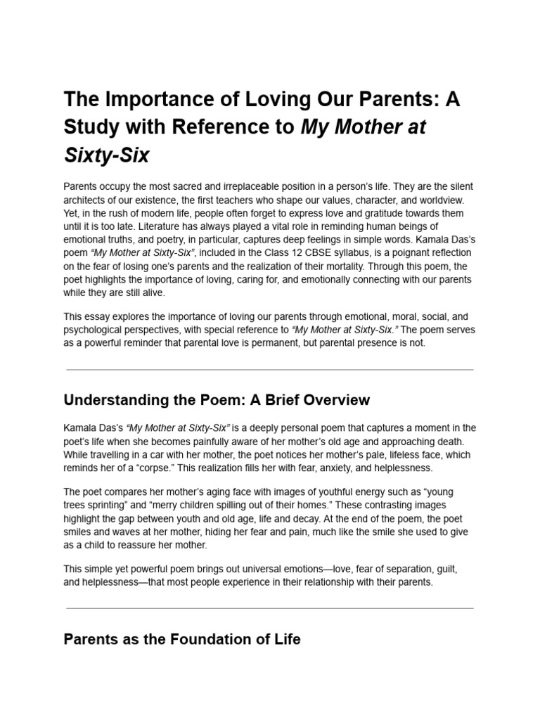 The Importance of Loving Parents | PDF | Love | Well Being