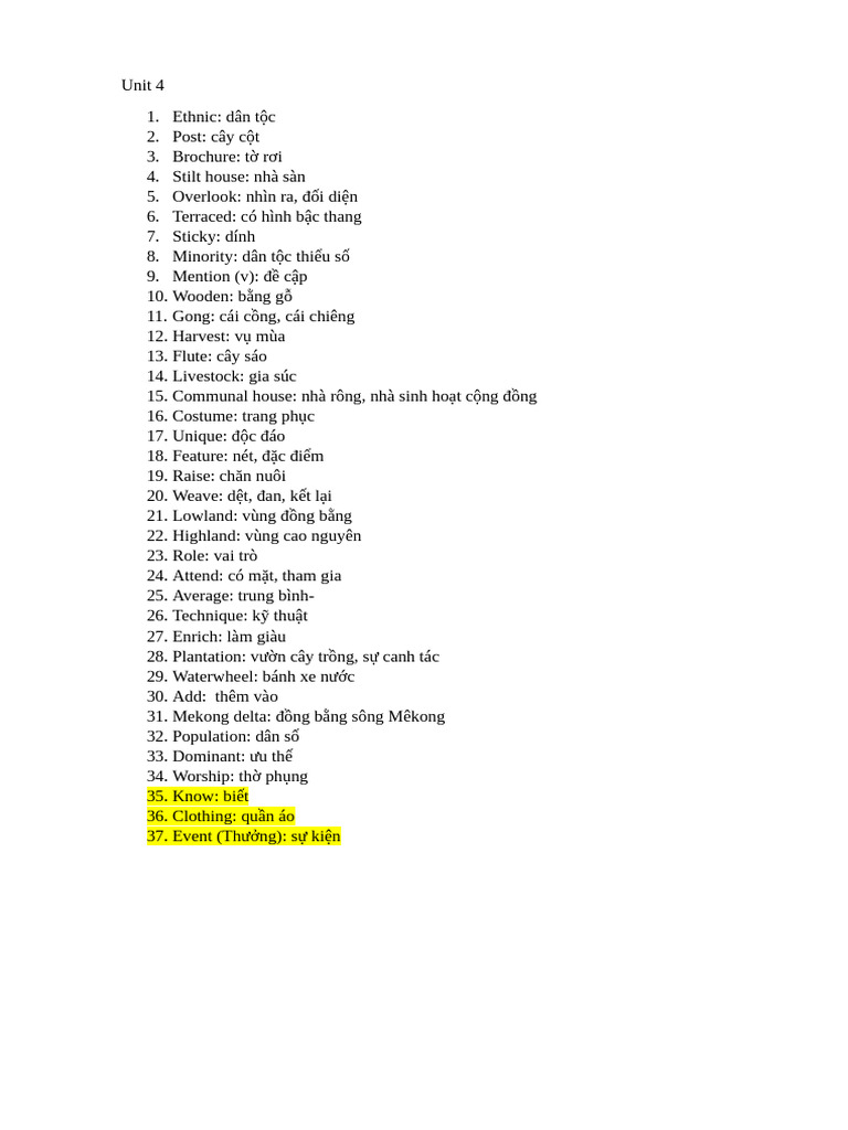 Unit 4 Vocab p8 | PDF