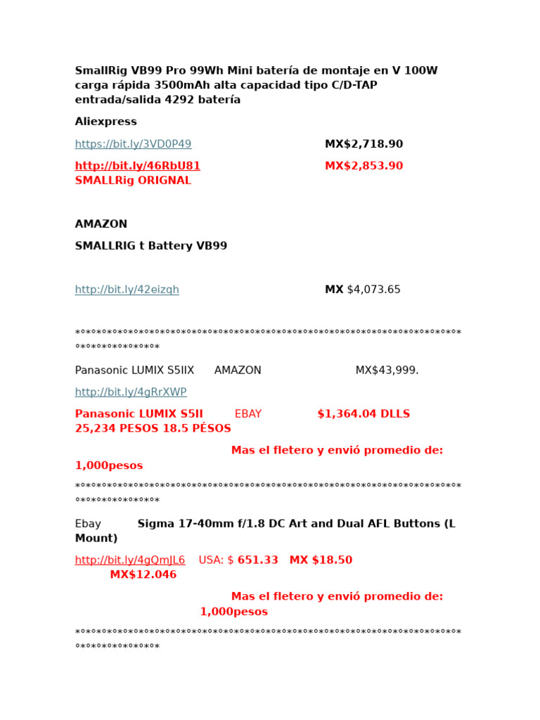 Paquete de Camaras y Accesorios de Rafa Perez | PDF | Hardware de Apple Inc. | Hardware de la ...