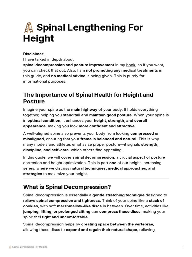 Spinal Decompression for Height Boost | PDF | Flexibility (Anatomy ...