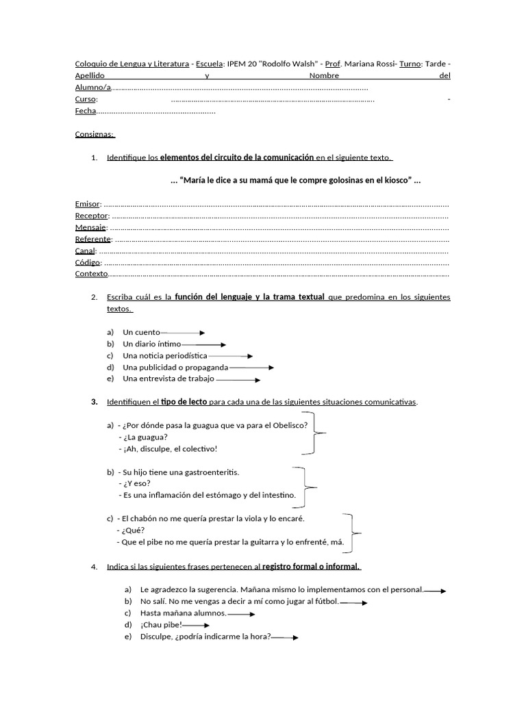 Coloquio Todo El Año 2025 | PDF | Lingüística
