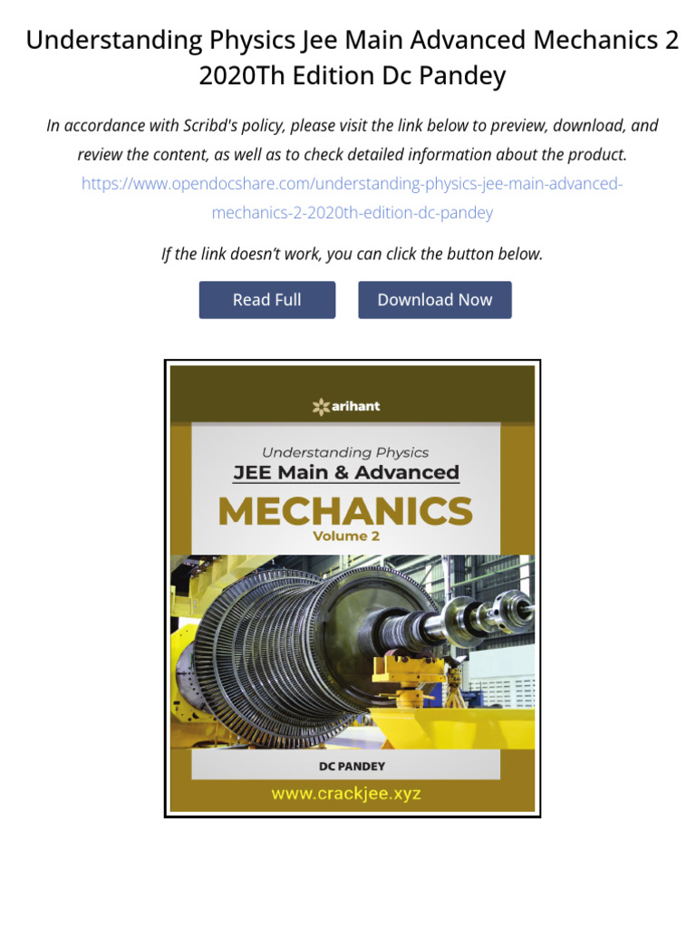 Understanding Physics JEE Main Advanced Mechanics 2 2020th Edition Dc ...
