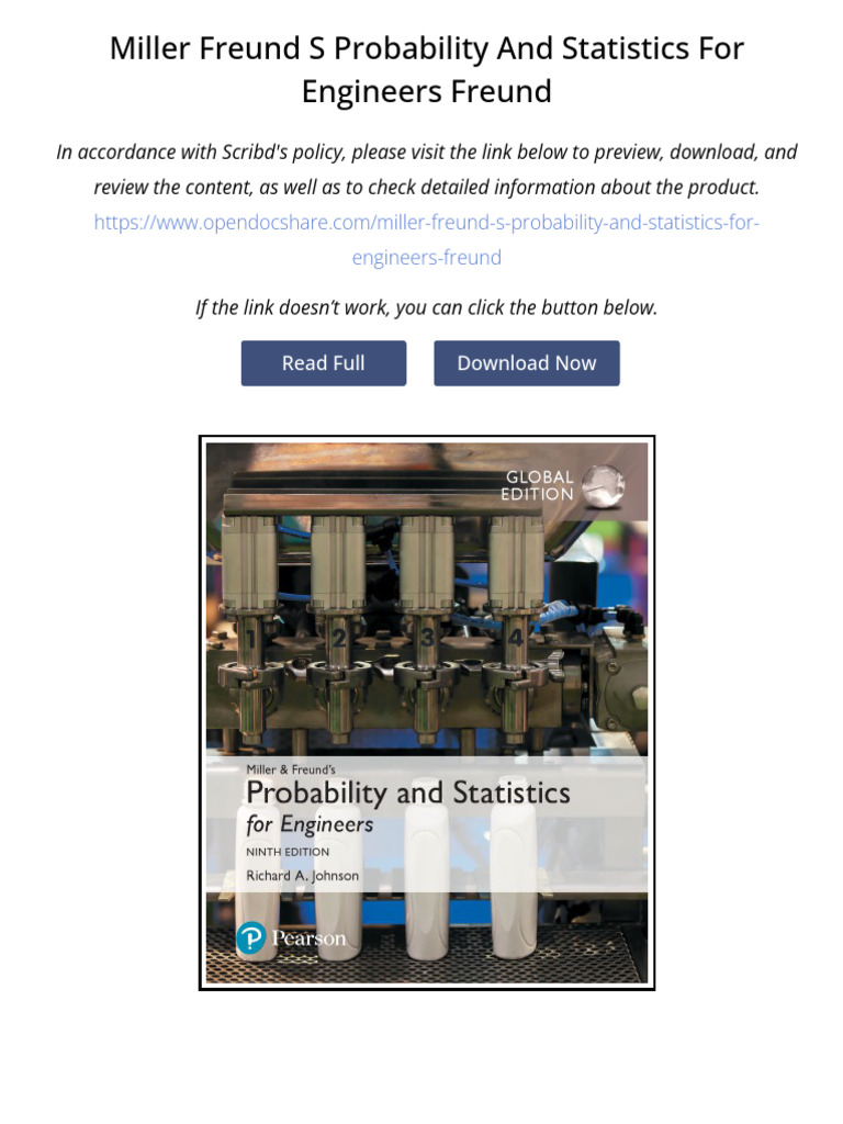 Miller Freund s probability and statistics for engineers Freund | PDF ...