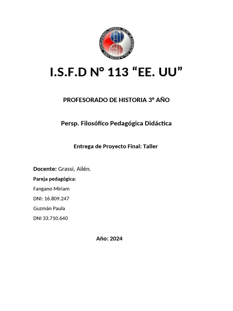 proyecto final | PDF | Enseñando | Maestros