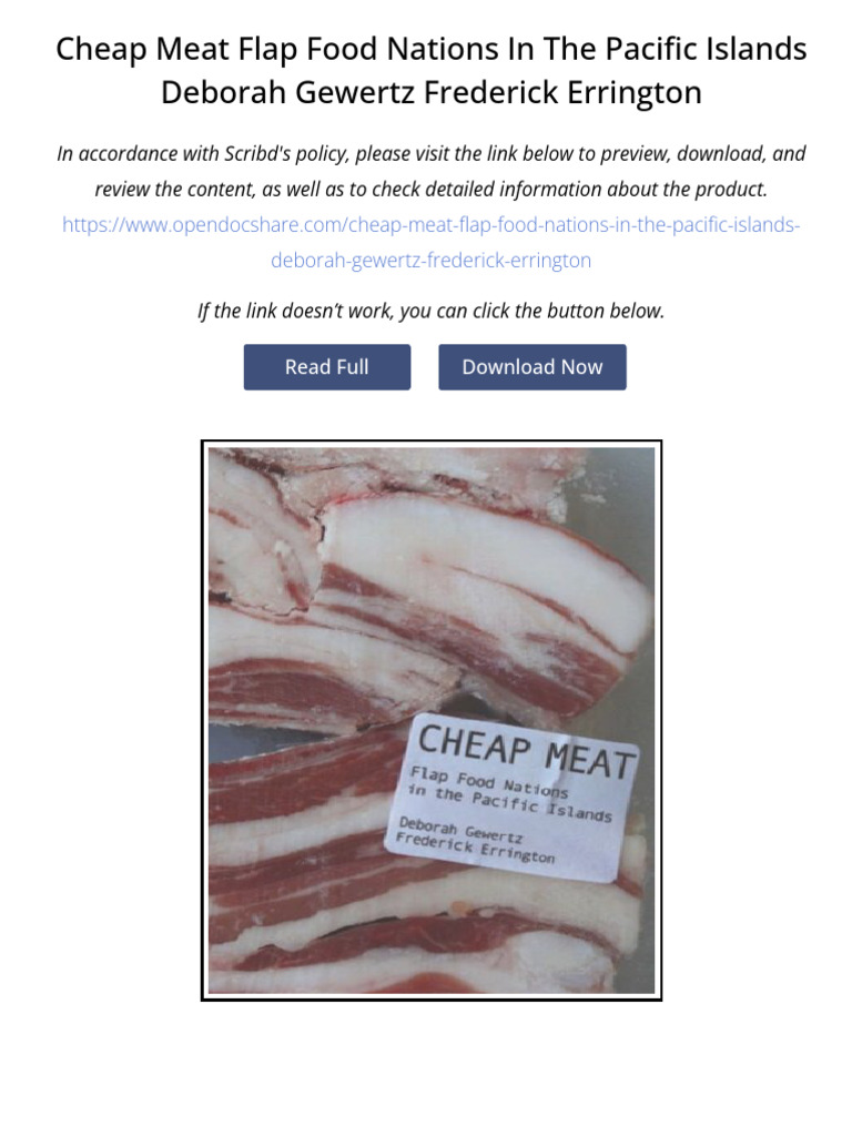 Cheap Meat Flap Food Nations In The Pacific Islands Deborah Gewertz ...