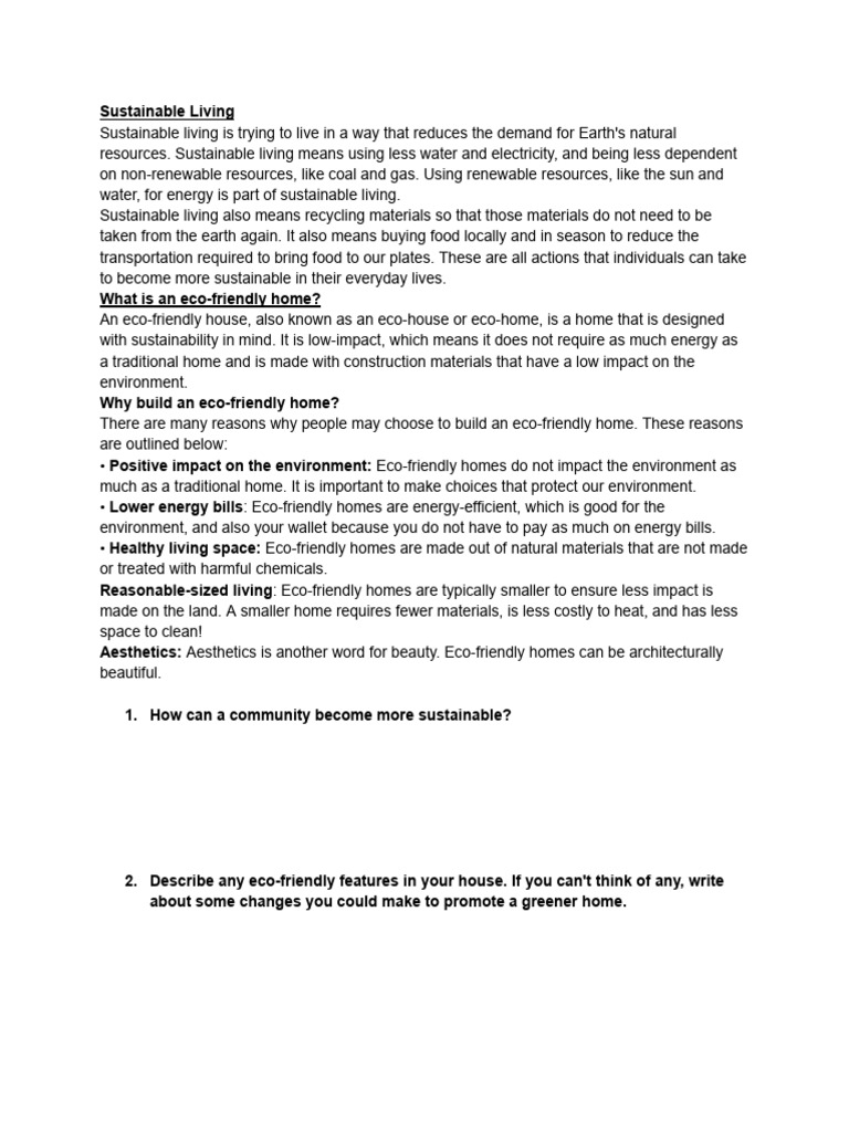 Guide to Sustainable Living Practices | PDF | Sustainability ...