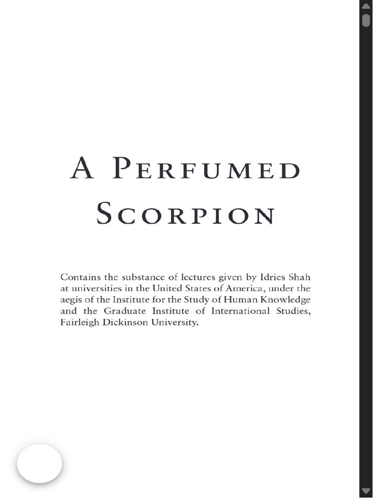 A Perfumed Scorpion by Idries Shah - The Idries Shah Foundation | PDF