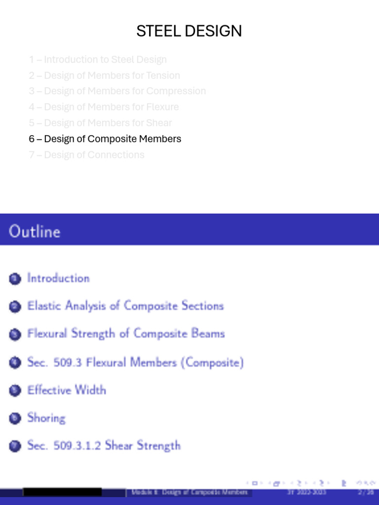 Steel Design: Composite Members Guide | PDF | Beam (Structure) | Bending