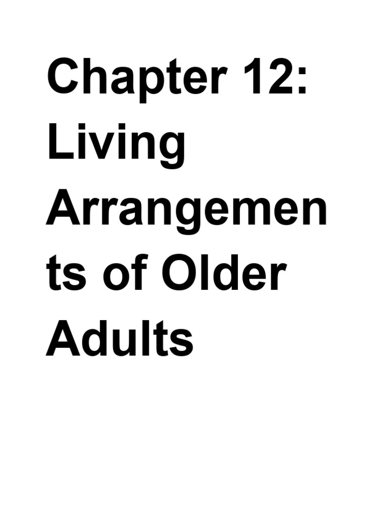 Living Arrangements for Older Adults in Canada | PDF | Telephone | Ageing