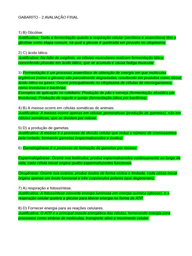 Avaliação biologia II TRI - 1° ano .docx | PDF