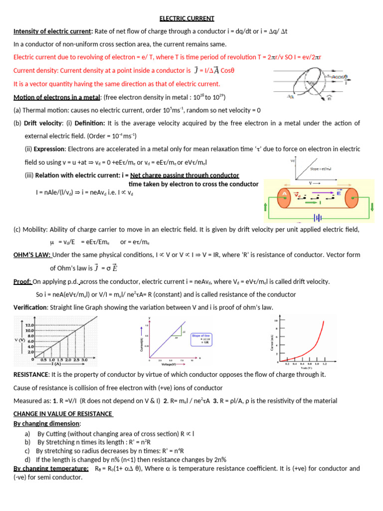 Understanding Electric Current and Resistance | PDF | Electric Current ...