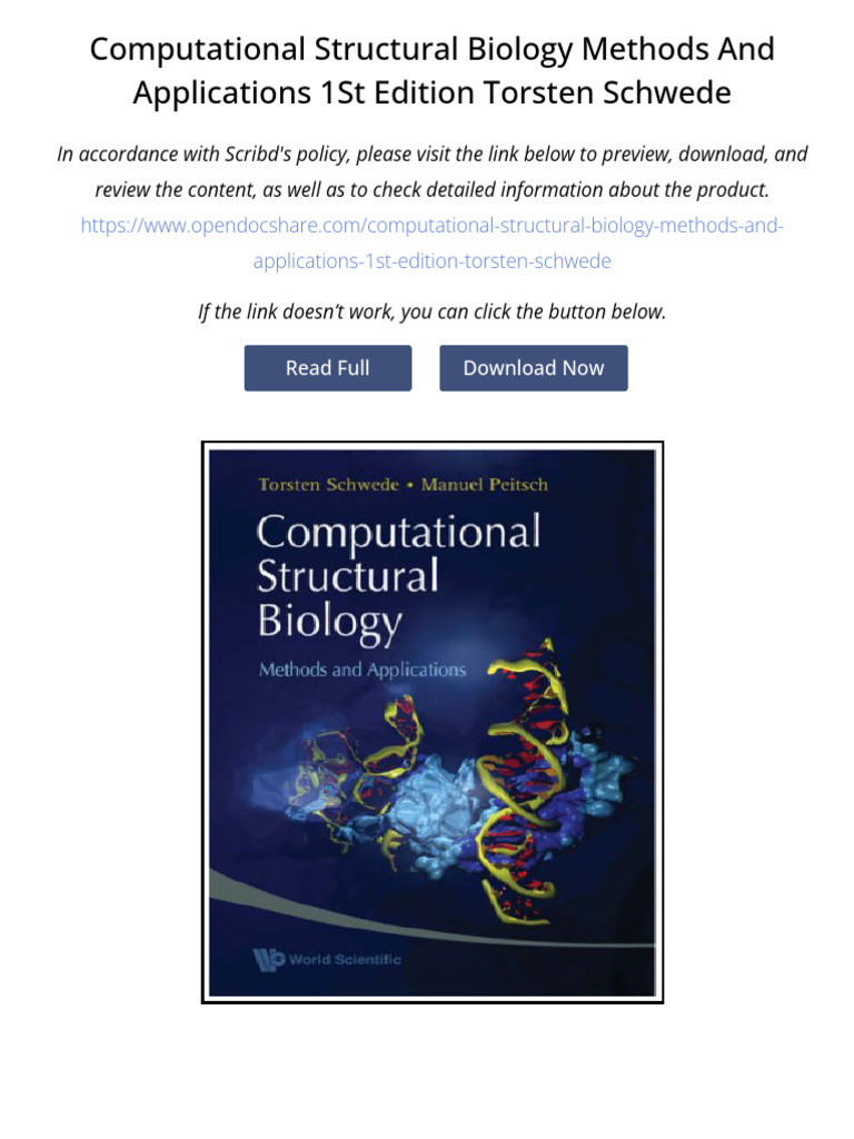 Computational Structural Biology Methods And Applications 1st Edition ...