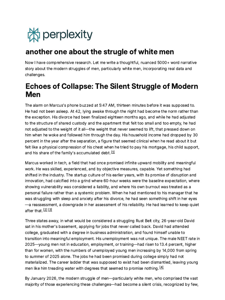 Strugle of White Men | PDF | Cost Of Living | Masculinity