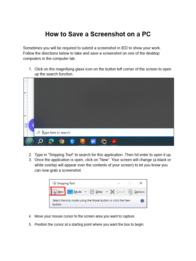 How to Save a Screenshot on a PC | PDF