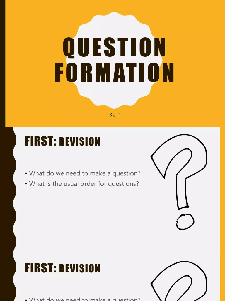 Question Formation | PDF