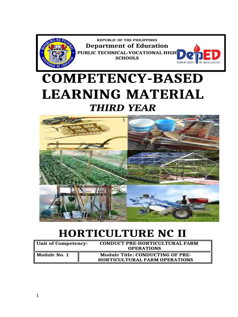 Cblm Tle Afa Lg Gr. 9 Horticulture (1) | PDF | Occupational Safety And ...