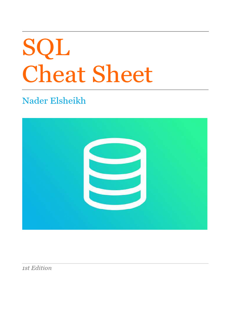 SQL Cheat Sheet | PDF | Data Management Software | Data Management
