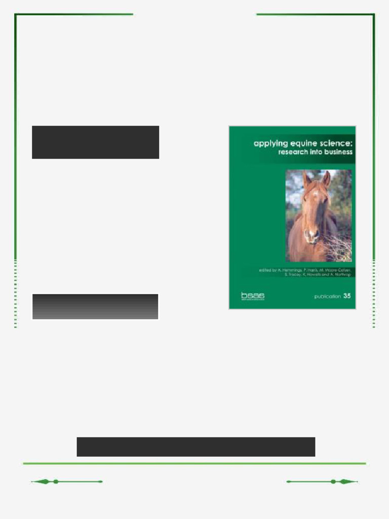 Applying Equine Science Research into Business 1st Edition A. Hemmings ...