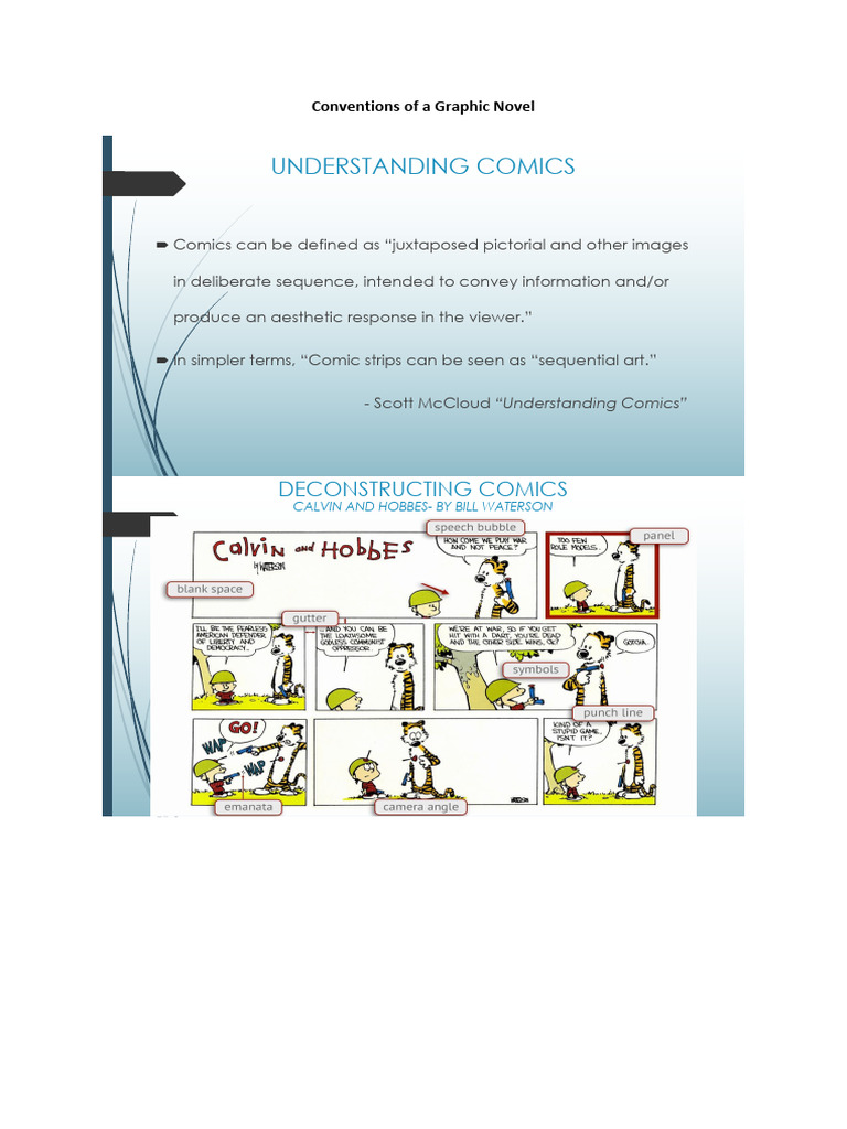 Graphic Novel Conventions Explained | PDF | Comics | Cartooning