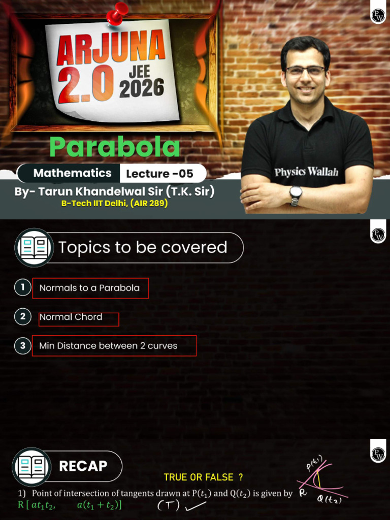 Parabola 05 - Class Notes | PDF