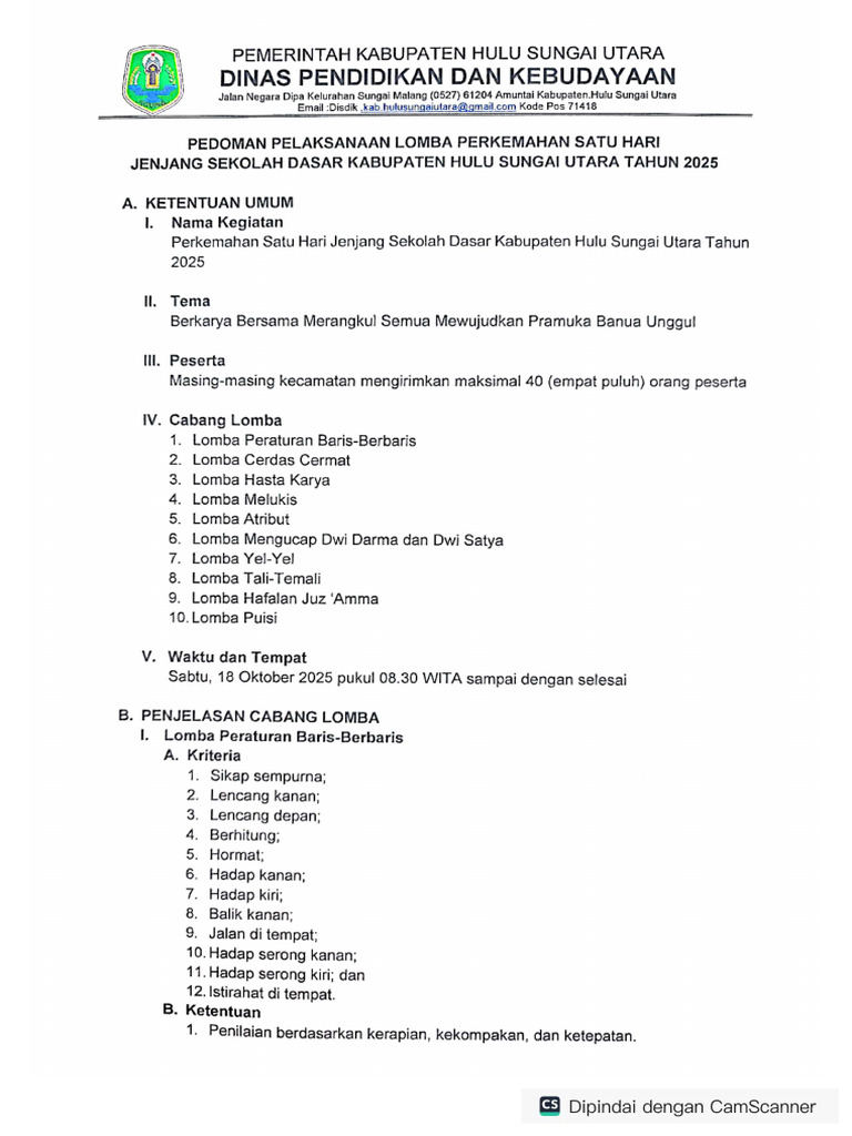 Juknis Persari SD Tahun 2025 | PDF
