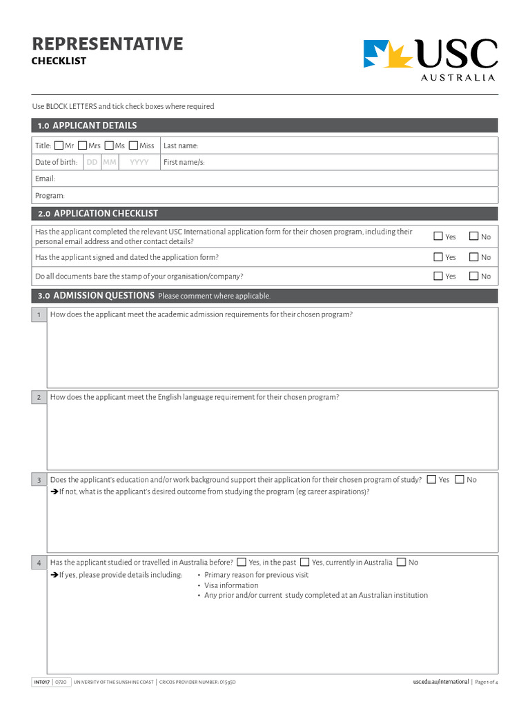USC International Application Checklist | PDF | Cost Of Living | Travel ...