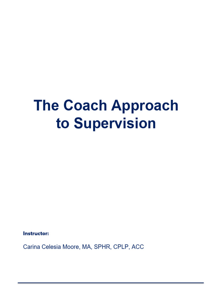 The Coach Approach To Supervision Workbook | PDF | Transgender ...