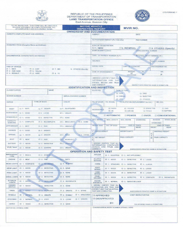 MVIR-Form | PDF | Private Transport | Land Vehicles