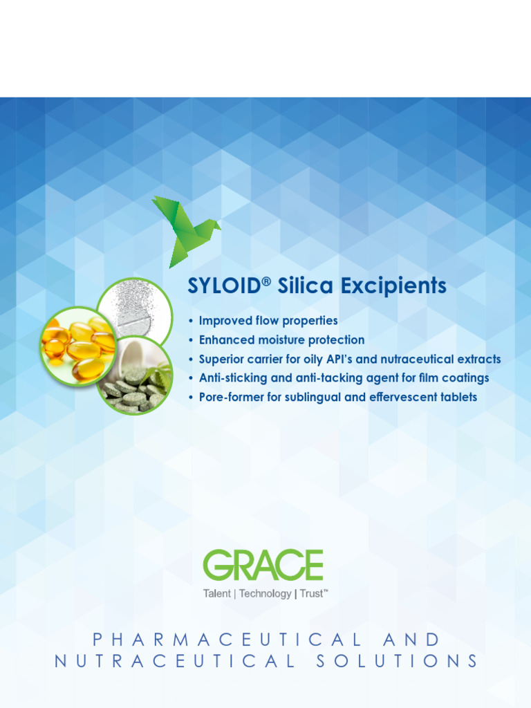 SYLOID SIlica Excipients Brochure | PDF | Tablet (Pharmacy ...