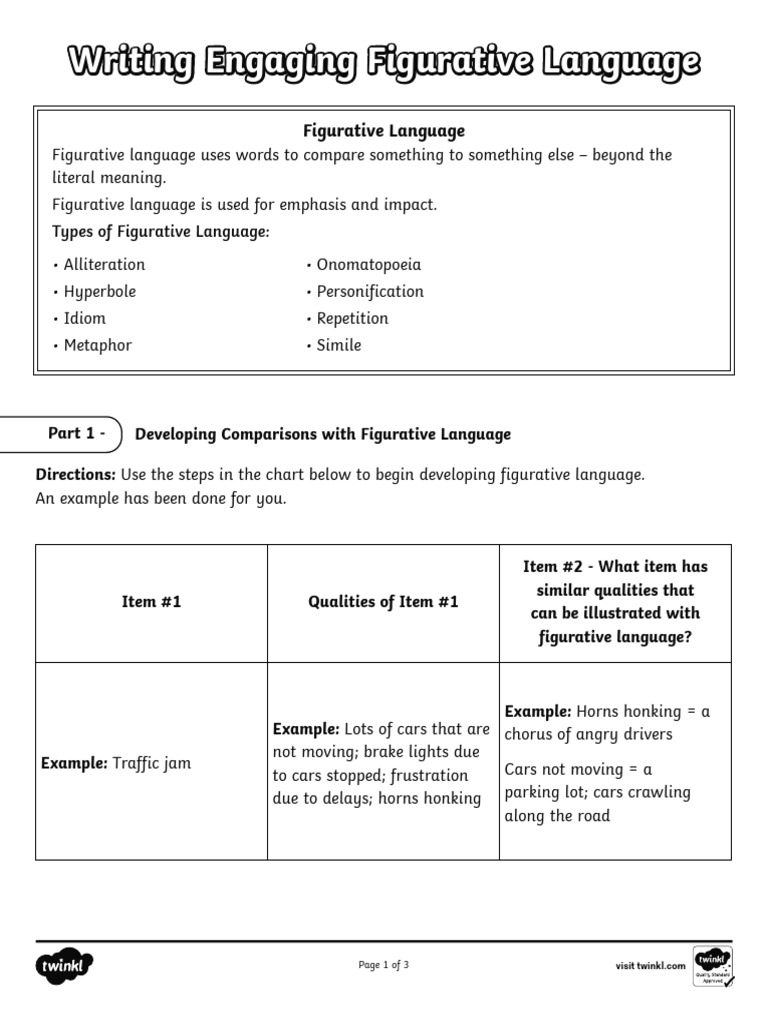 Writing Engaging Figurative Language | PDF | Linguistics