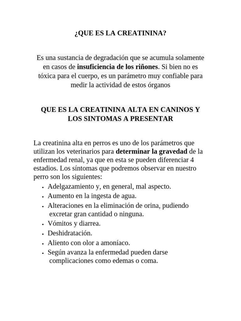 Que Es La Creatinina | PDF