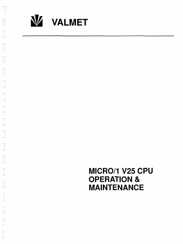 Valmet MICR0/1 V25 CPU Manual | PDF | Computer Terminal | Personal ...