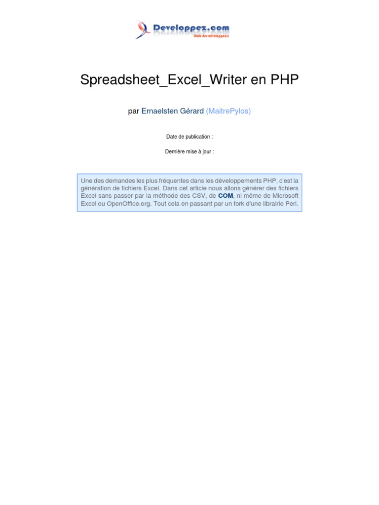 Excel PHP | PDF | Microsoft Excel | PHP