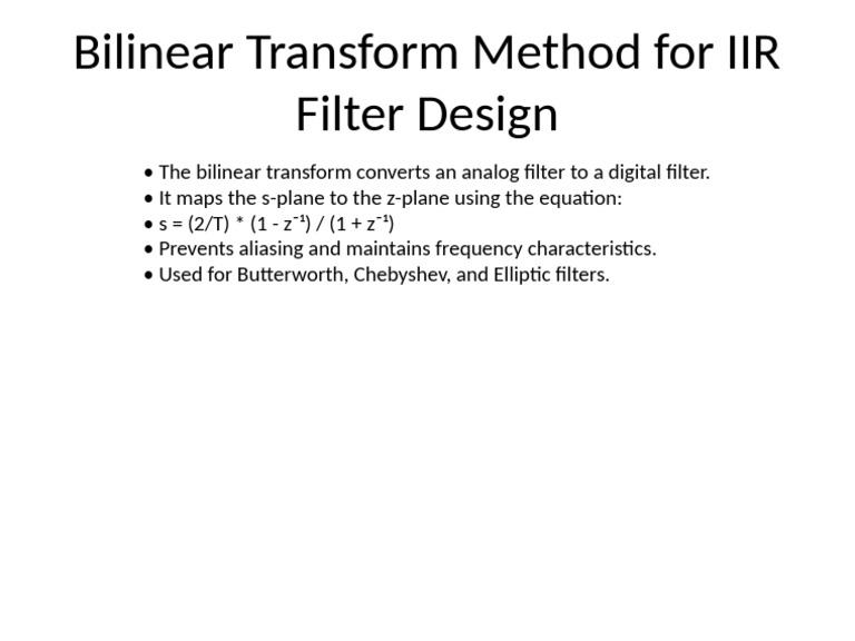 Bilinear Transform Method | PDF
