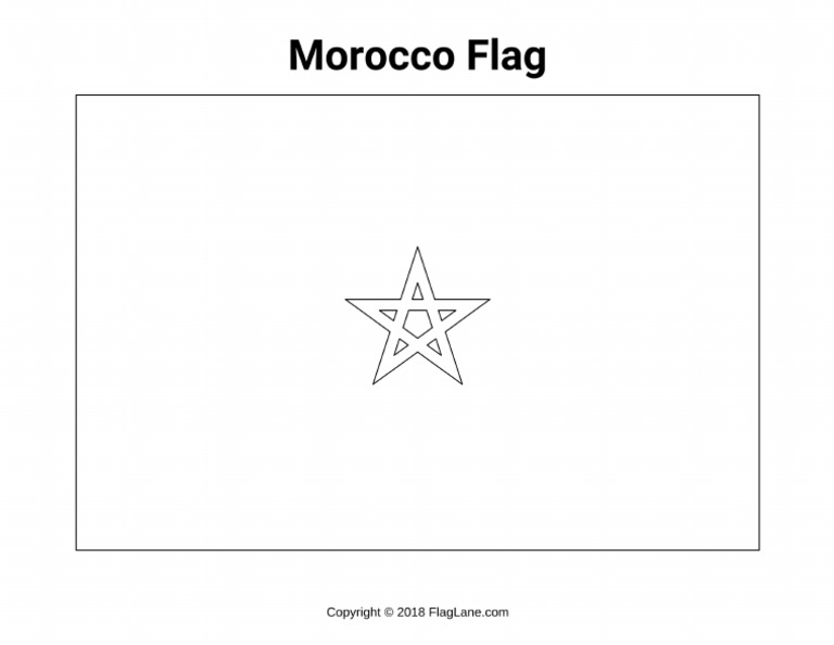 Moroccan Flag Coloring Page | PDF