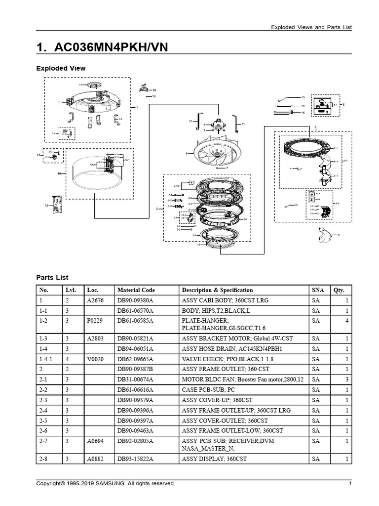 Exploded View Parts List | PDF | Equipment