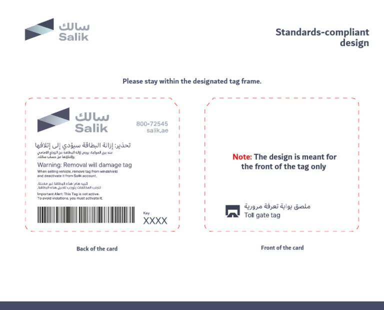 Salik Tag DIE CUT en New | PDF