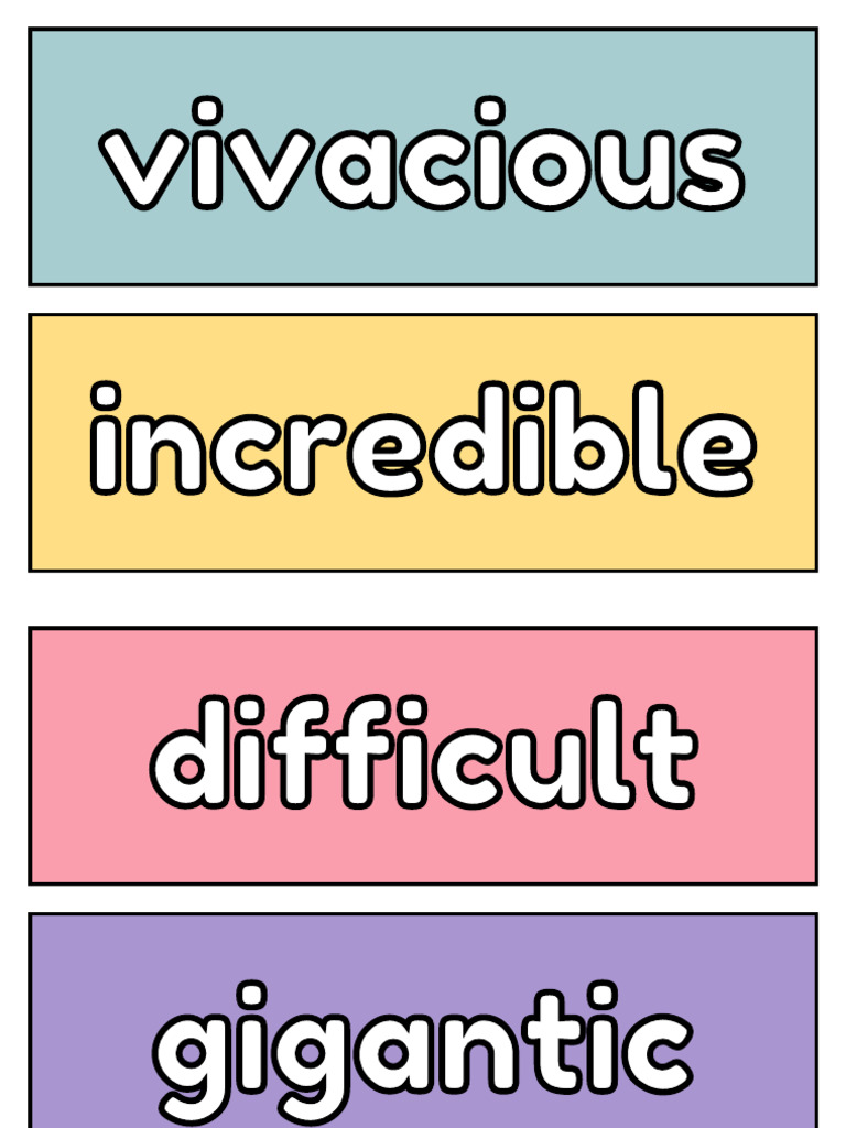 Bump It Up Vocabulary Word Wall Colorful Flashcards | PDF