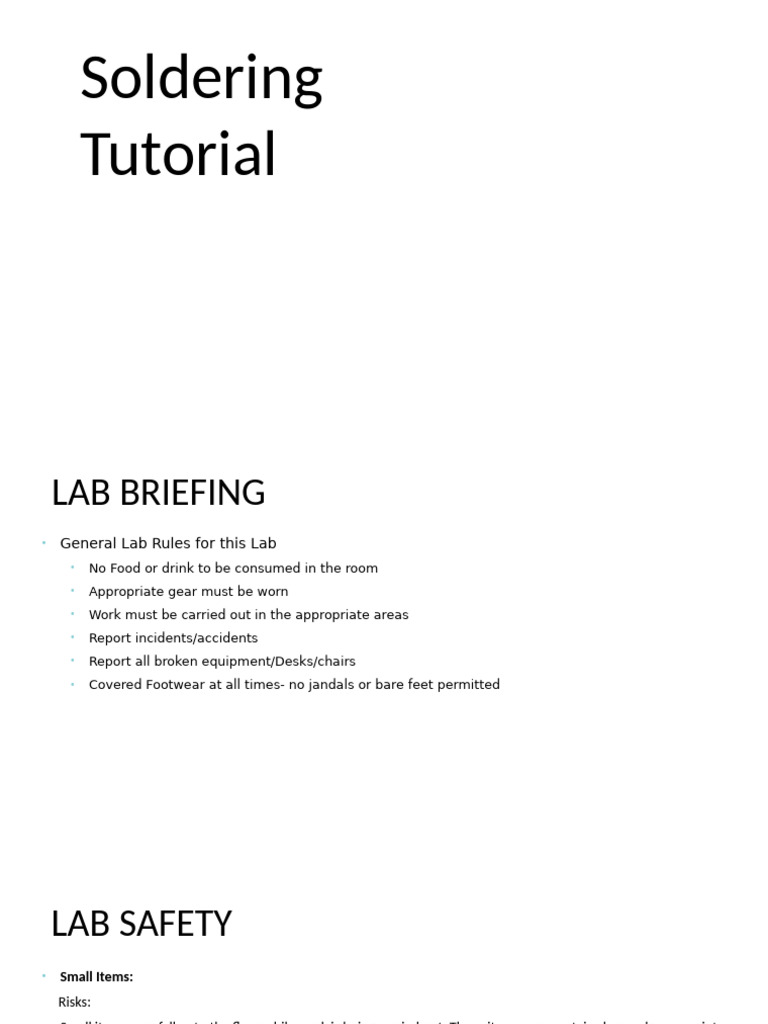 Soldering Lab Safety Guidelines | PDF