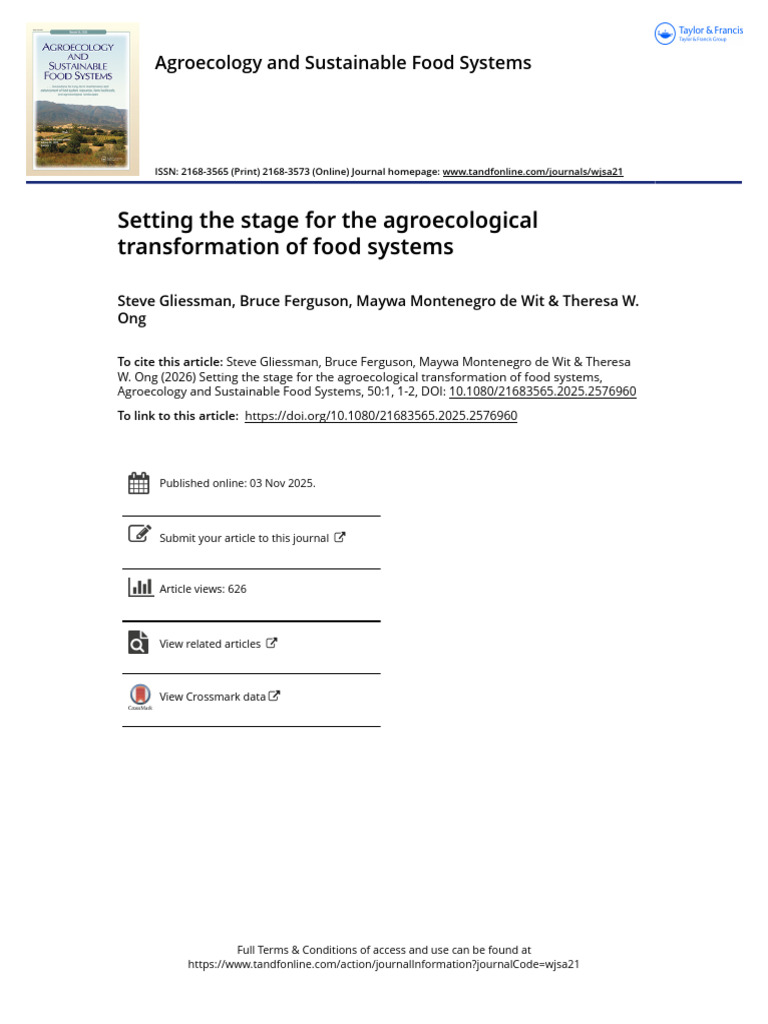 Agroecological Transformation in Food Systems | PDF | Sustainability ...