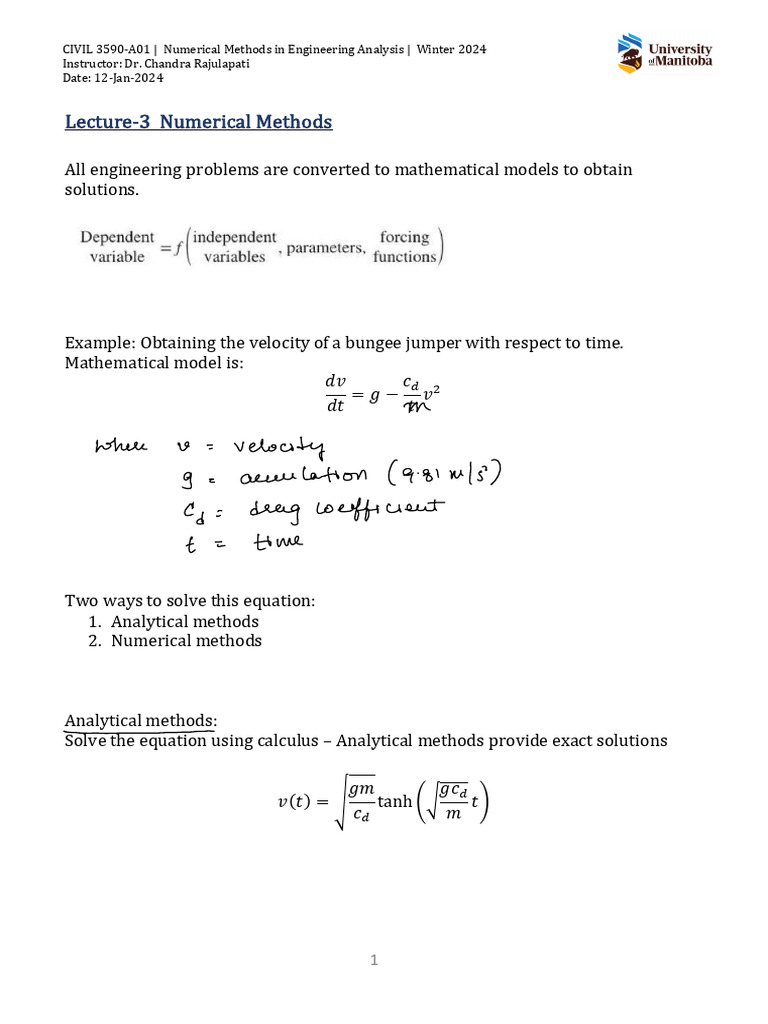 Numerical Methods in Engineering Analysis | PDF | Numerical Analysis ...