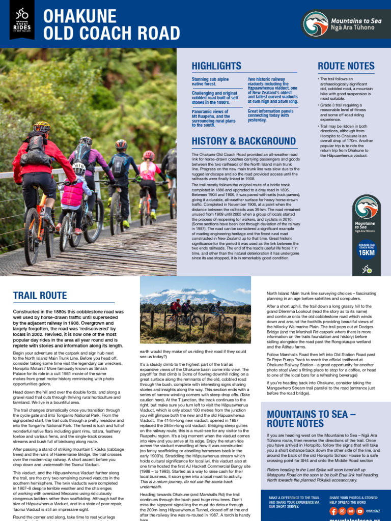 Ohakune Old Coach Road Trail Guide | PDF | Transport Infrastructure ...