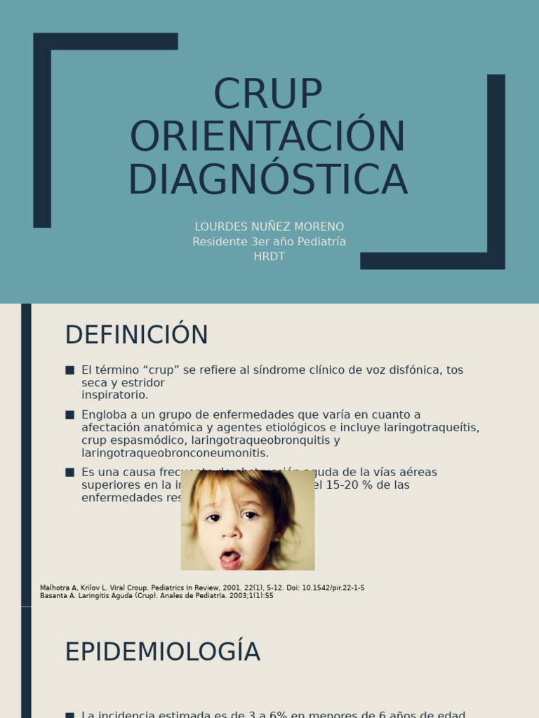 Crup en Pediatría: Diagnóstico y Manejo | PDF | Enfermedades y ...