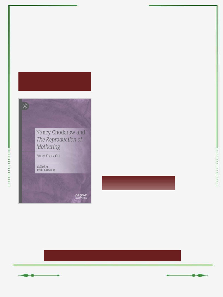 Nancy Chodorow and The Reproduction of Mothering: Forty Years On Petra ...