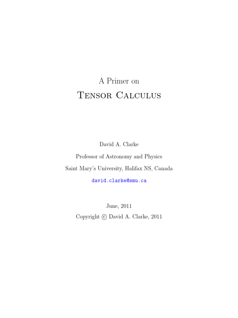Tensor Primer | PDF | Tensor | Euclidean Vector