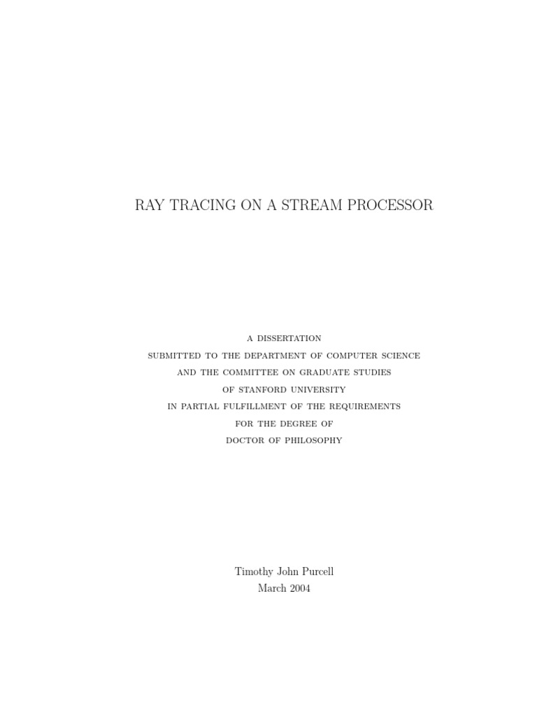 Tpurcell Thesis | PDF | Rendering (Computer Graphics) | Parallel Computing