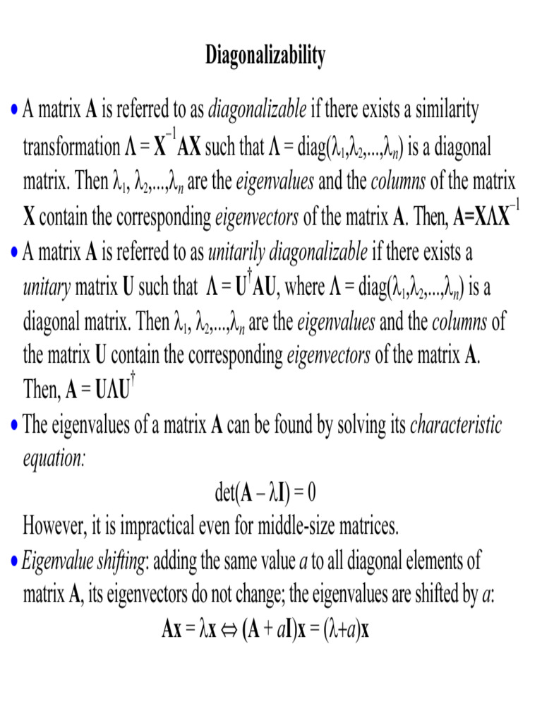 Diagonal Ization | PDF | Eigenvalues And Eigenvectors | Matrix ...