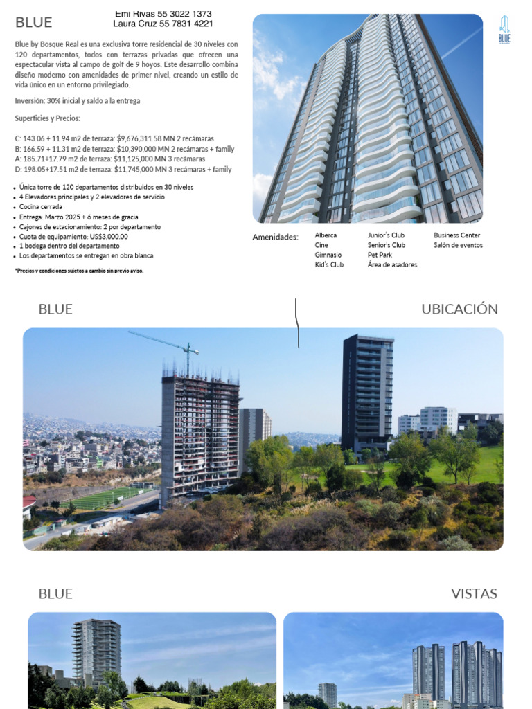 Departamentos de lujo en Blue Bosque Real | PDF