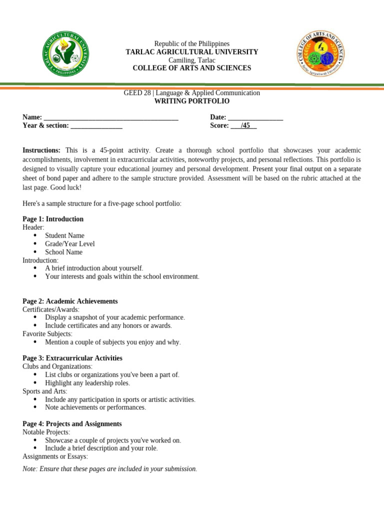 Student Writing Portfolio Guidelines | PDF | Learning | Human Communication